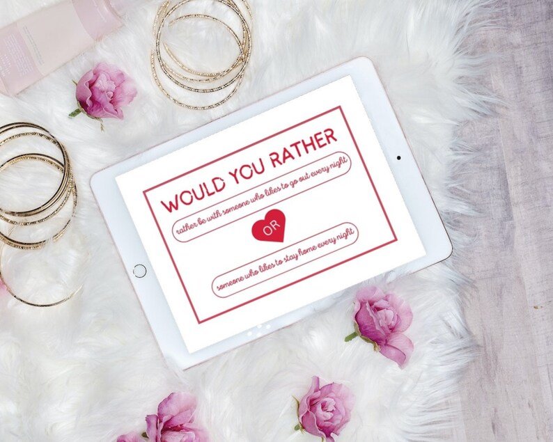 80 Would You Rather Printable Question Cards for Couples Valentine's ...
