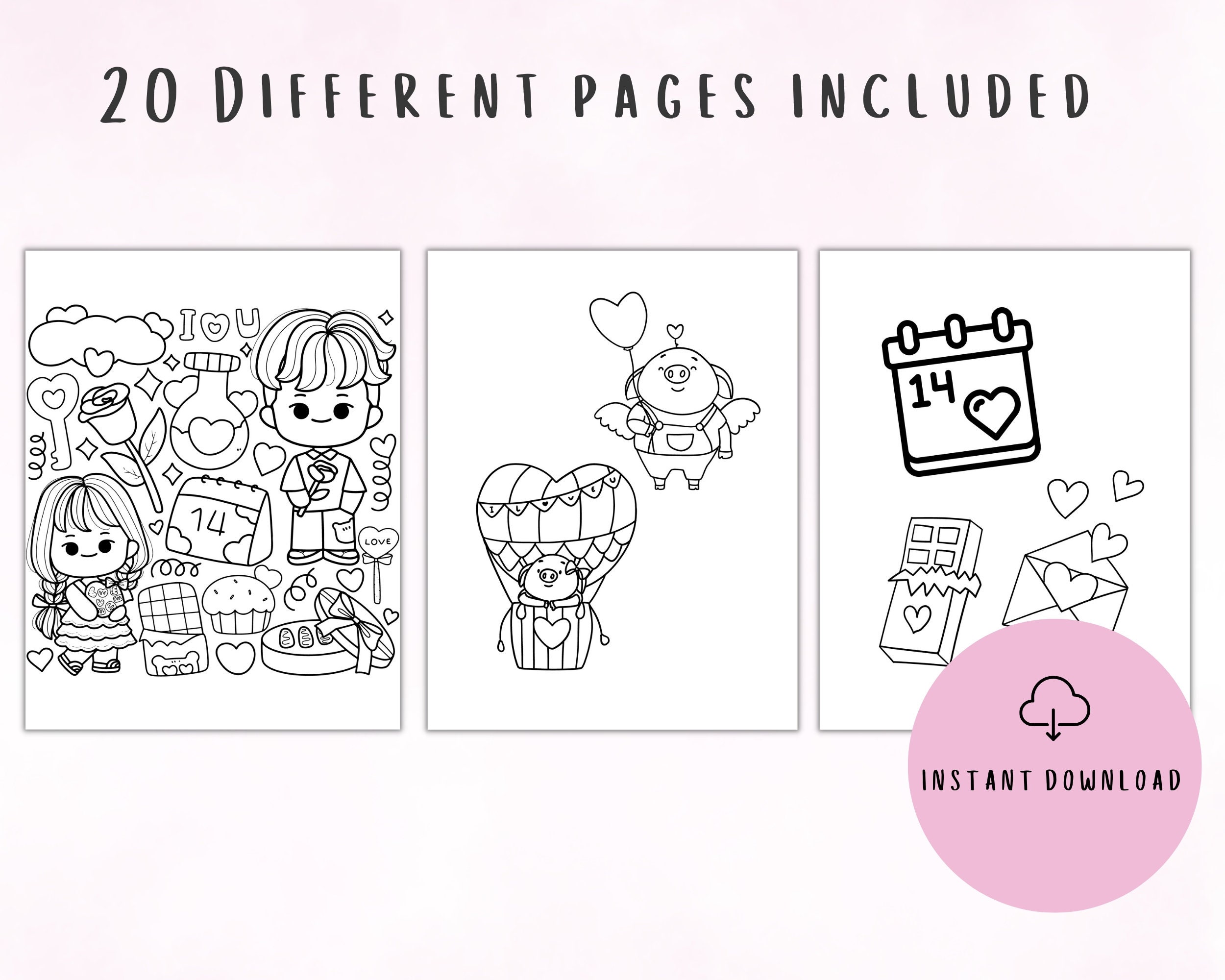 Cute Valentine’s Day Printable Coloring Book for Kids | Worksheets for ...