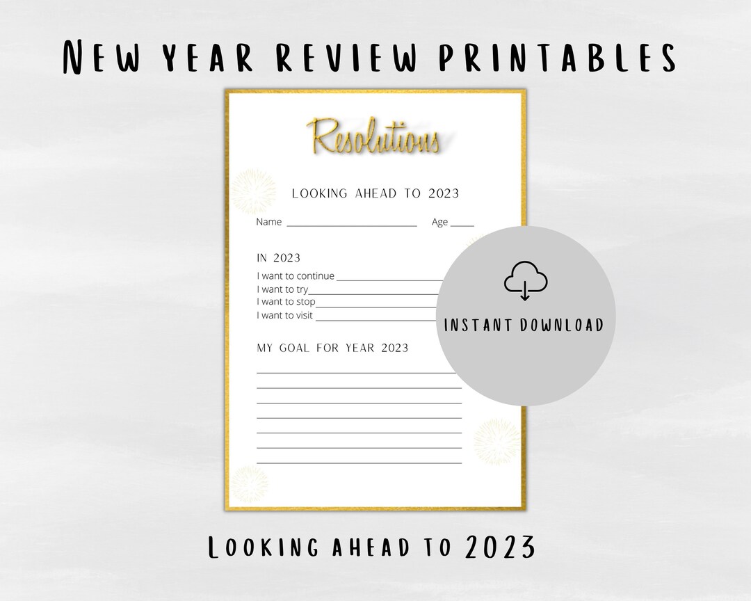 New Year Printable Resolutions | 2023 Bucket List, New Year Resolutions ...