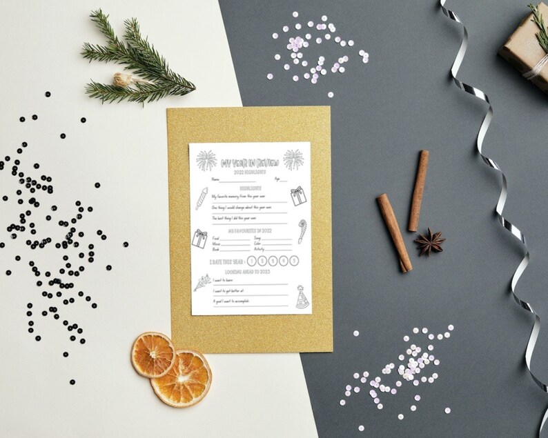 Printable New Year Eve Questionnaire for Kids | Coloring Sheet New Year ...
