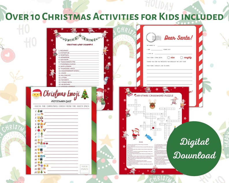 Ultimate Christmas Printable Bundle | Coloring Pages, Activity Sheets ...