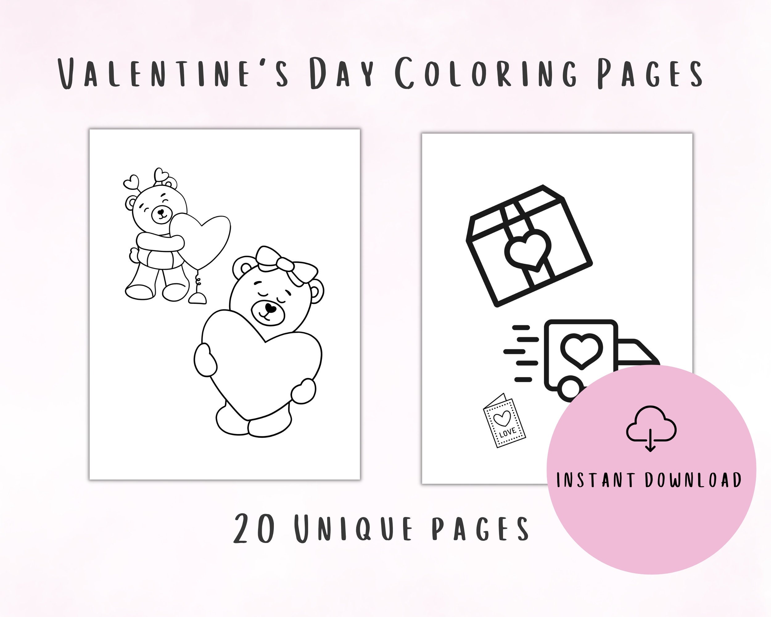 Cute Valentine’s Day Printable Coloring Book for Kids | Worksheets for ...
