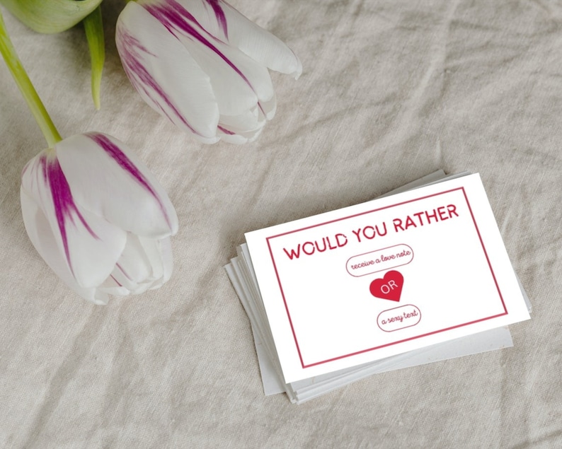 80 Would You Rather Printable Question Cards for Couples Valentine's ...