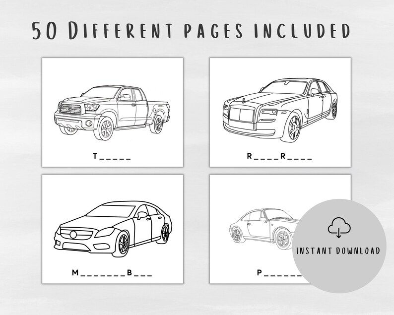 50 Car Coloring Pages for Kids With Car Names | Coloring Sheets for Car ...