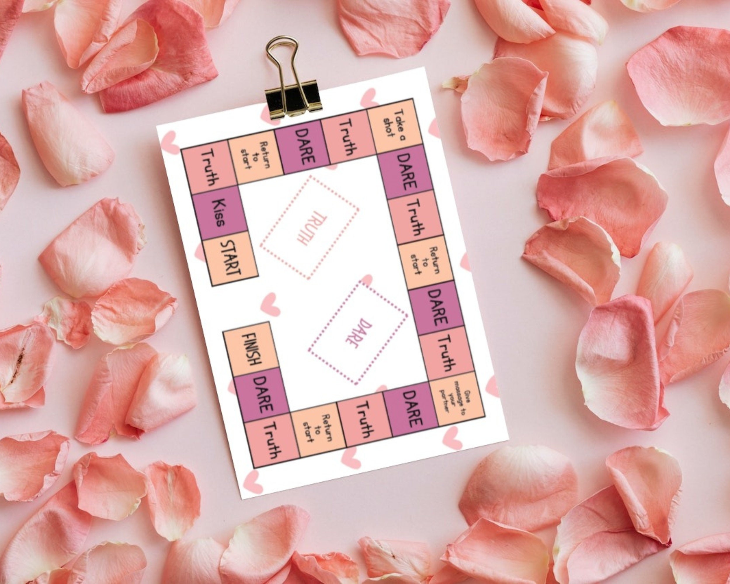 Printable Game for Couples Truth or Dare | Couples Board Game for ...