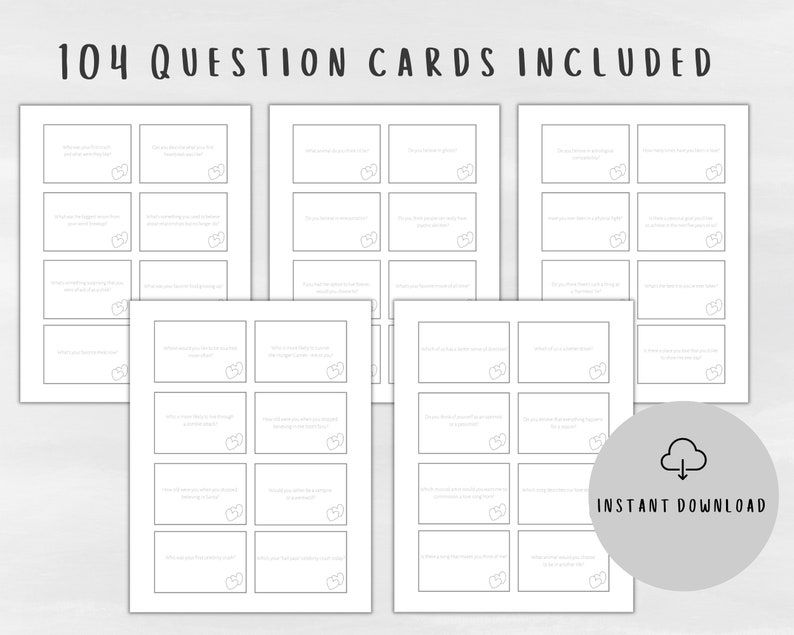 104 Thought Provoking Date Night Question Cards for Couples | Deep ...
