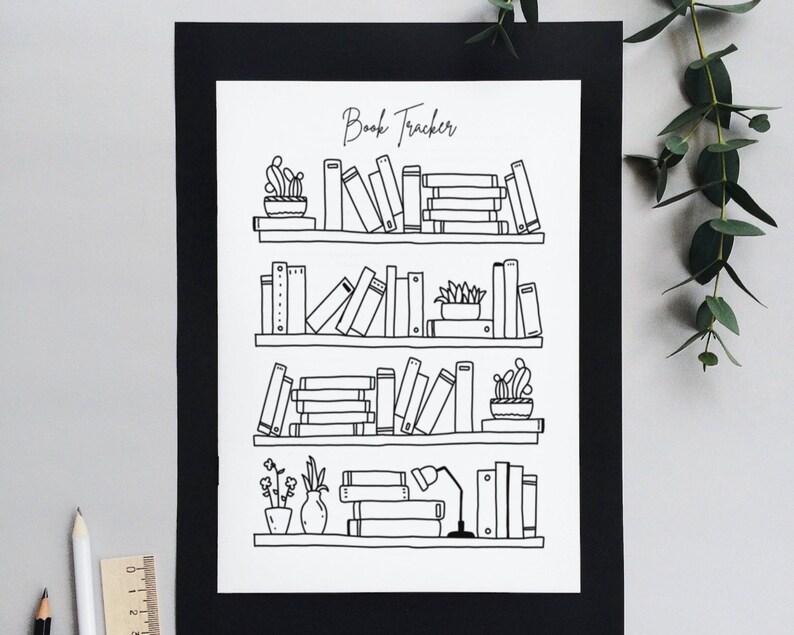 Bookshelf Tracker for Reading Goals Printable Book Shelf - Etsy