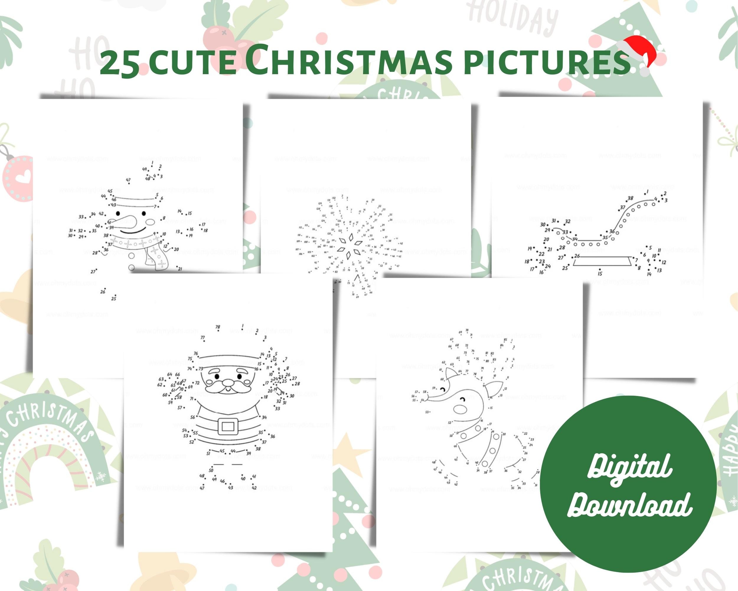 Dot to Dot for Preschool Kids Christmas Edition Connect the Dots Then ...