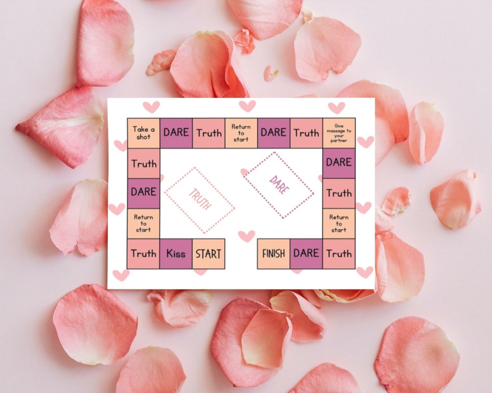 Printable Game for Couples Truth or Dare | Couples Board Game for ...