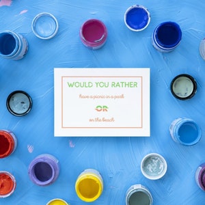 Printable Card Game for Kids Would You Rather | 80 Printable Question ...