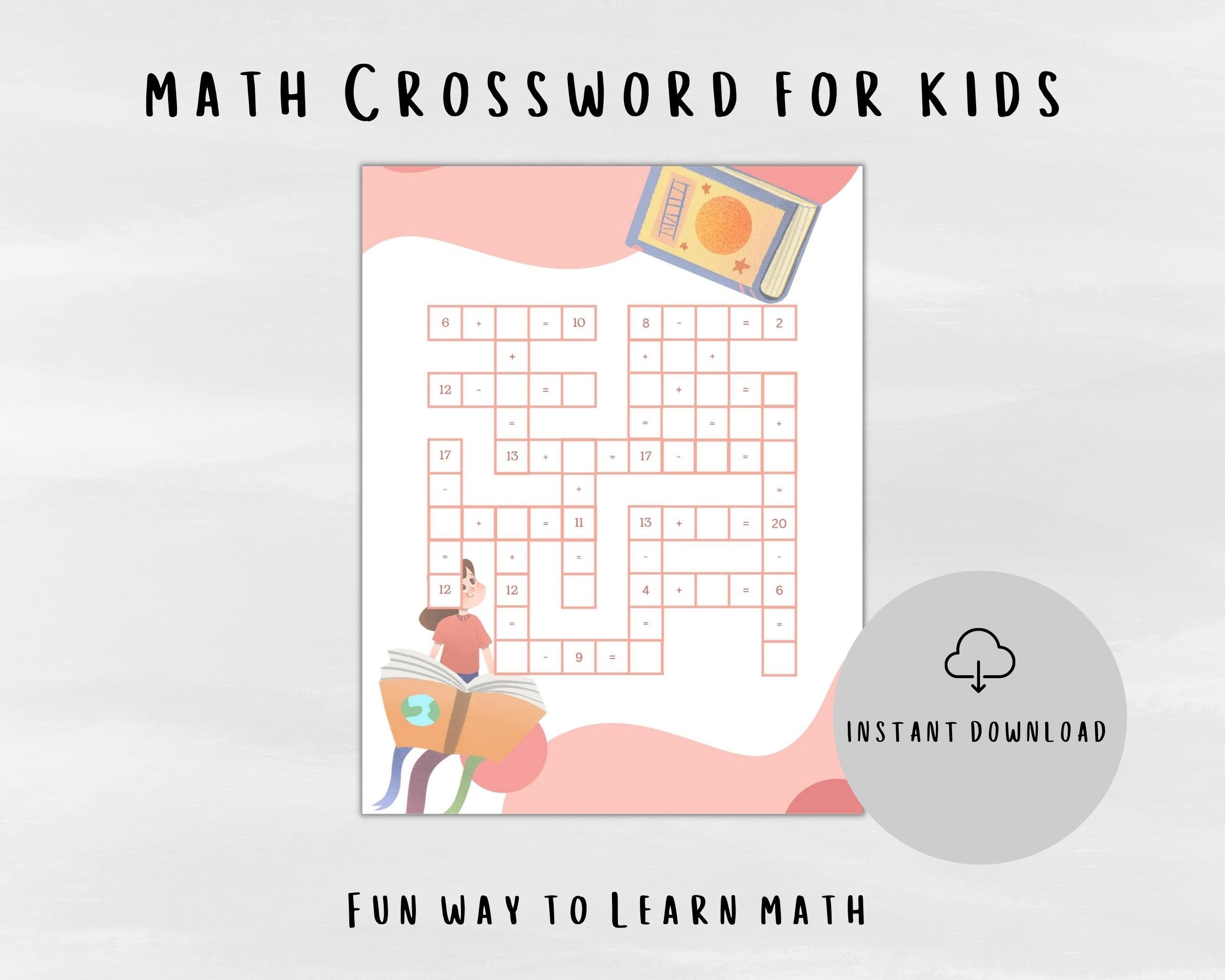 Math Crossword for Kids | Printable Math Worksheets for Education ...
