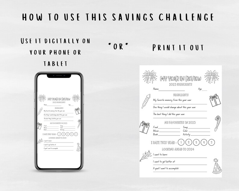 Printable New Year Eve Questionnaire for Kids | Coloring Sheet New Year ...