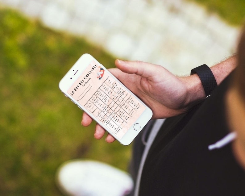 30 Days Abs Challenge Printable Workout Plan | Fitness Tracker ...