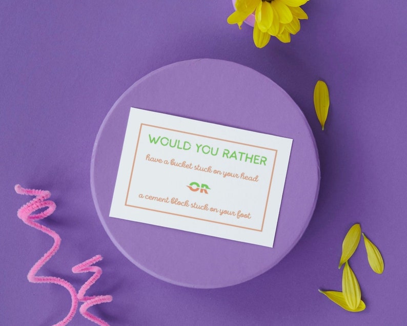 Printable Card Game for Kids Would You Rather | 80 Printable Question ...