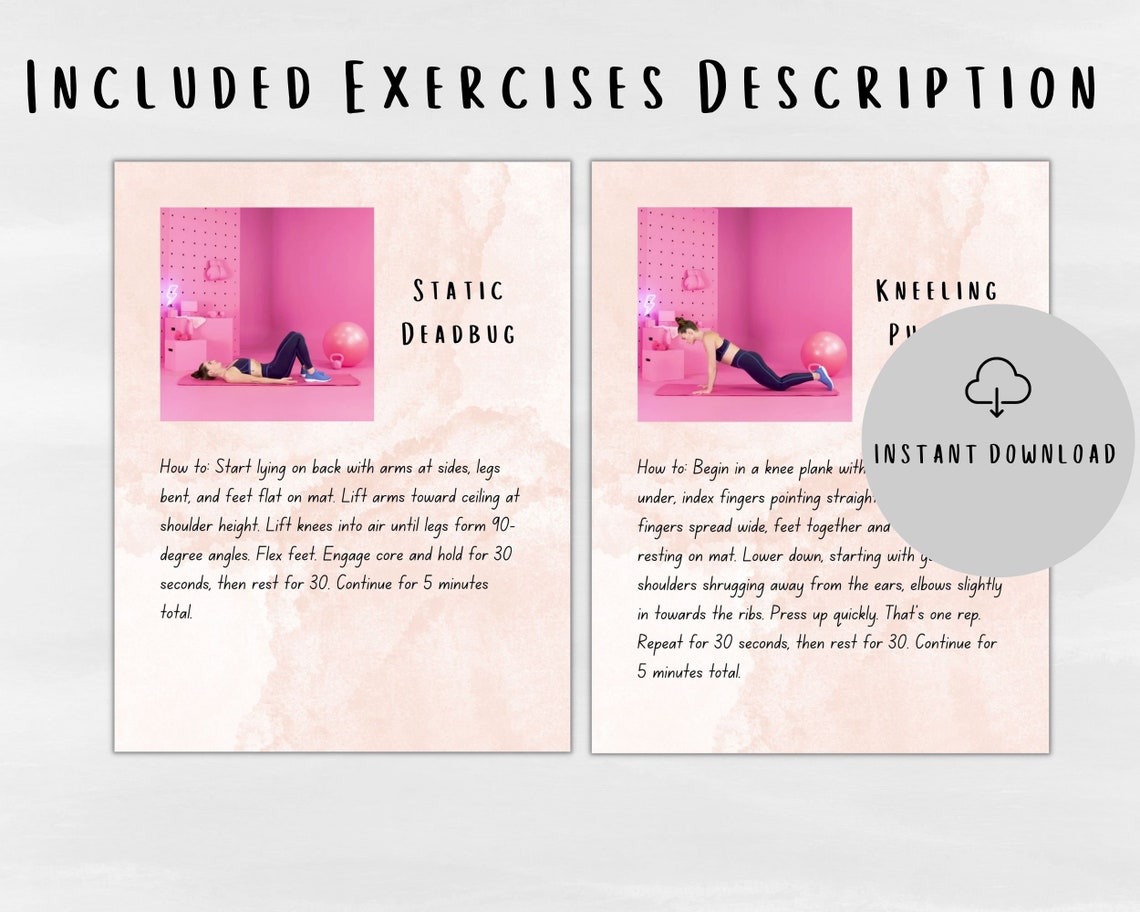 30 Days Abs Challenge Printable Workout Plan Fitness Tracker Challenge ...