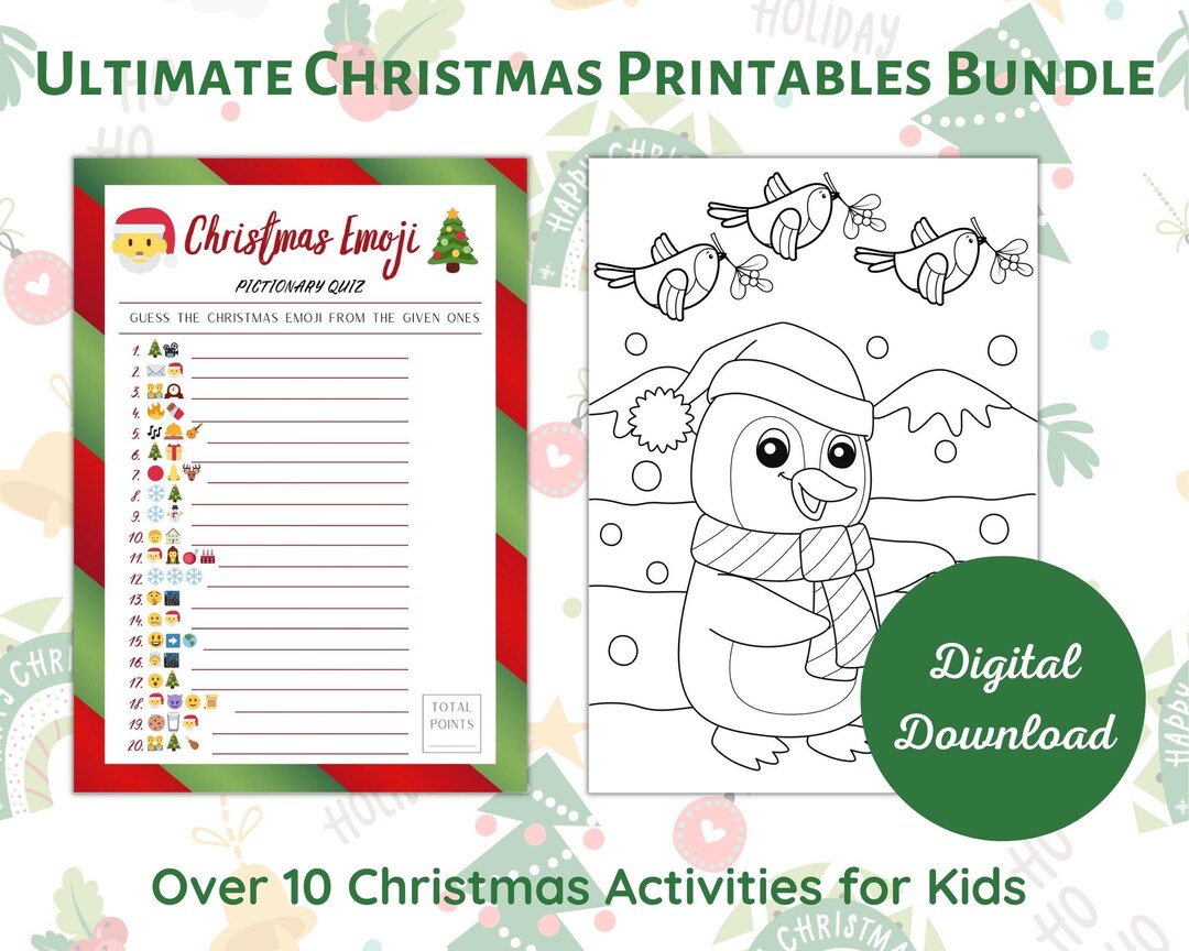 Ultimate Christmas Printable Bundle | Coloring Pages, Activity Sheets ...