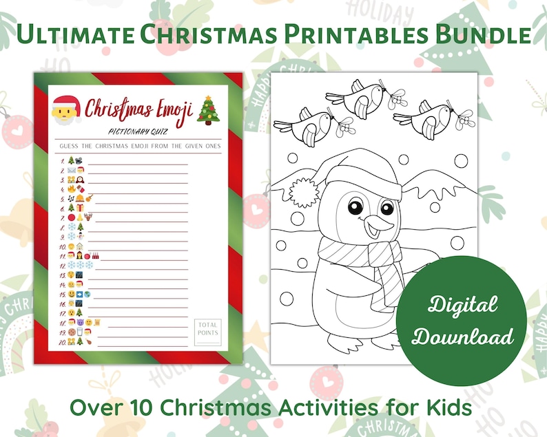 Ultimate Christmas Printable Bundle | Coloring Pages, Activity Sheets ...