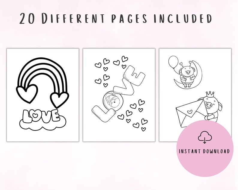 Cute Valentine’s Day Printable Coloring Book for Kids | Worksheets for ...