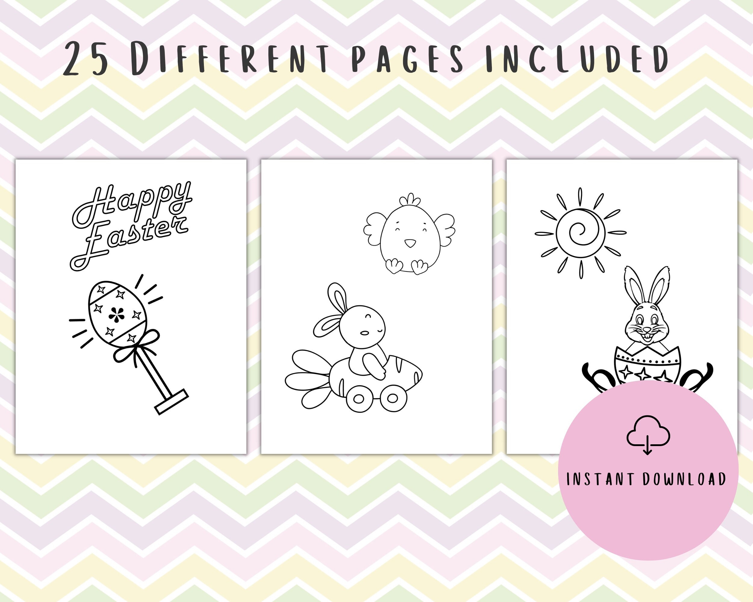 Kids Easter Coloring Pages, Spring Coloring Sheets 25 Unique Printables ...