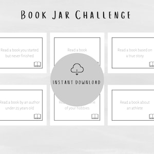 24 Book Jar Challenge Ideas Printable Cards - A Fun Way to Encourage ...