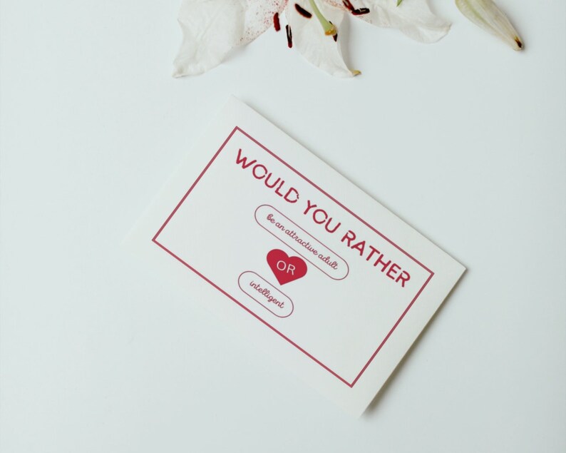 80 Would You Rather Printable Question Cards for Couples Valentine's ...
