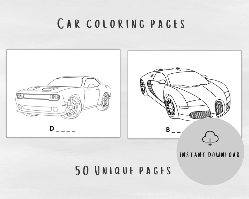 50 Car Coloring Pages for Kids With Car Names | Coloring Sheets for Car ...