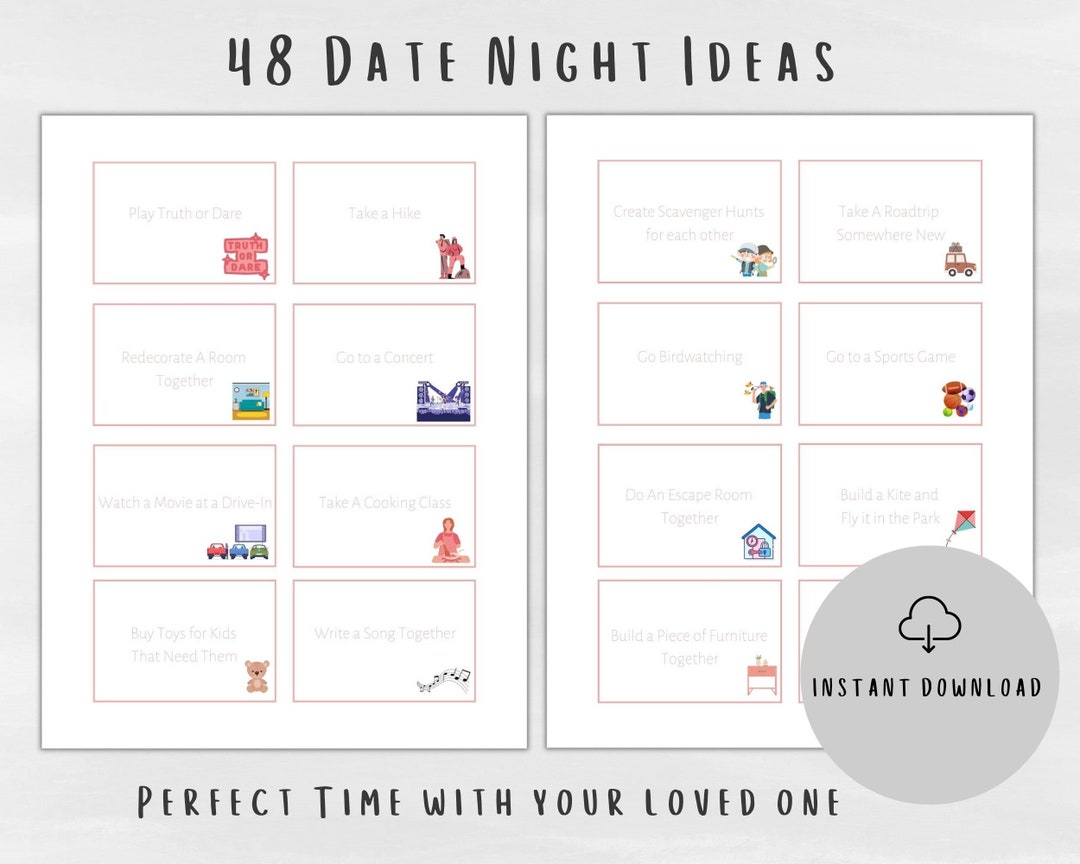 48 Couple Date Night Cards for Perfect Date Night Ideas | Weekly Date ...