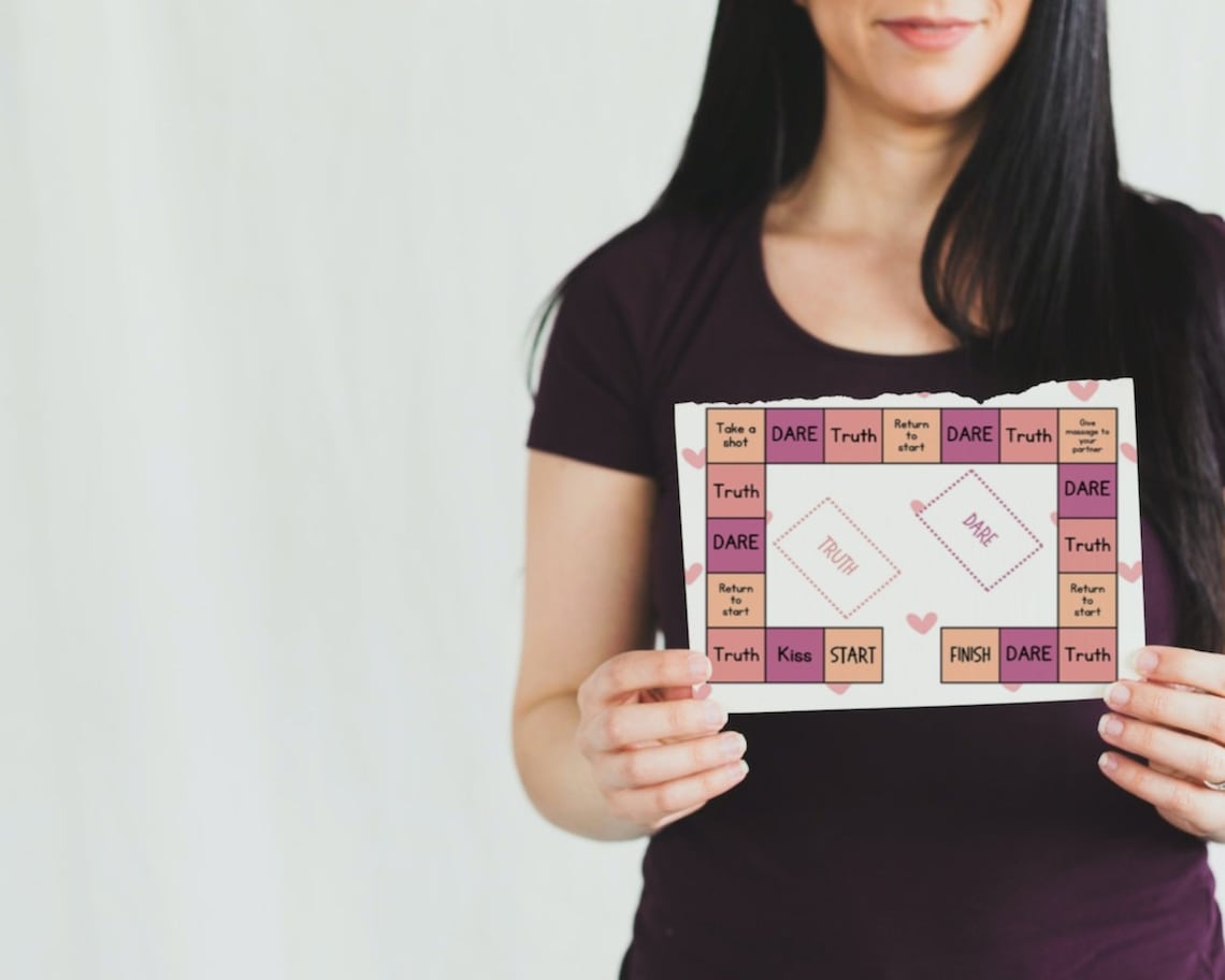 Printable Game for Couples Truth or Dare | Couples Board Game for ...