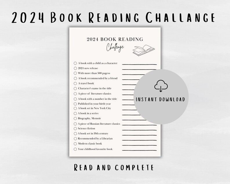 2024 Book Reading Challenge Reading Challenge Reading Tracker Book ...