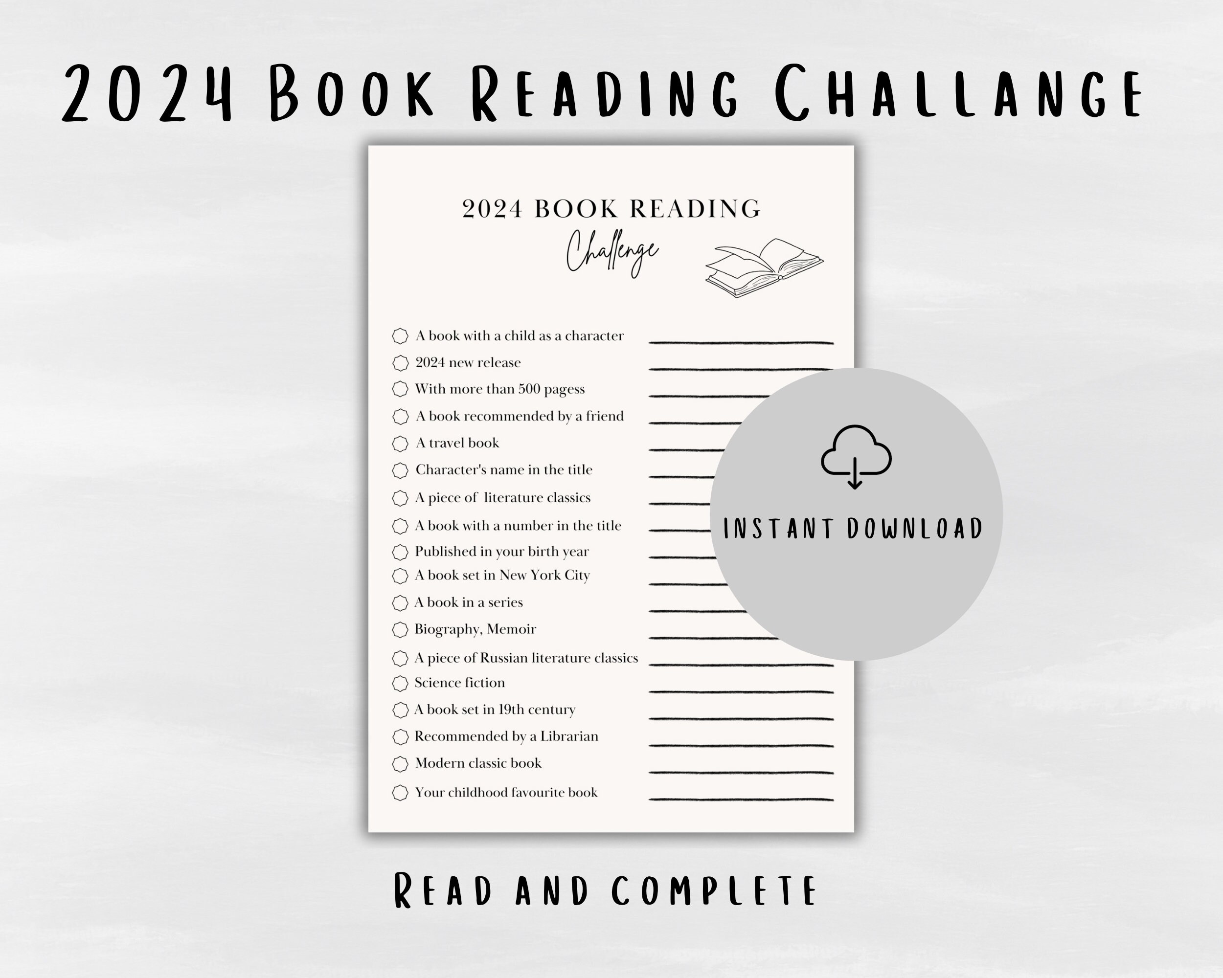 2024 Book Reading Challenge | Reading Challenge | Reading Tracker ...