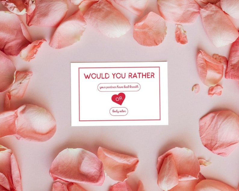 80 Would You Rather Printable Question Cards for Couples Valentine's ...
