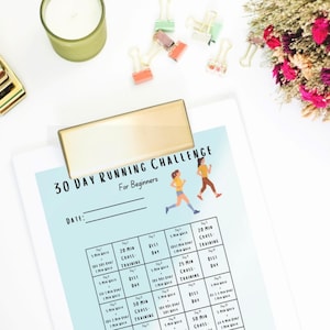 30 Days Running Challenge Printable Workout Plan | Fitness Tracker ...