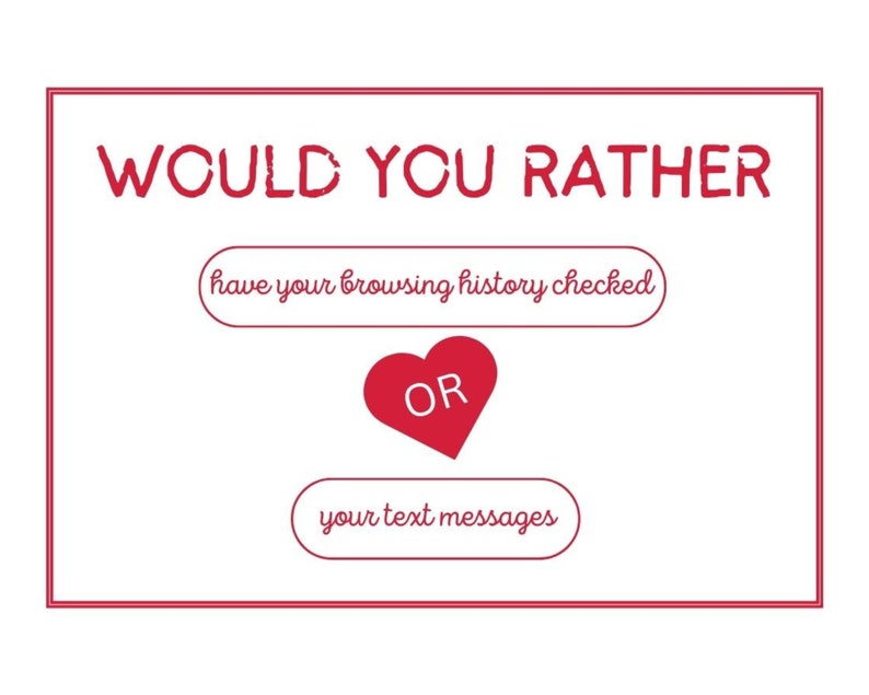 80 Would You Rather Printable Question Cards for Couples Valentine's ...