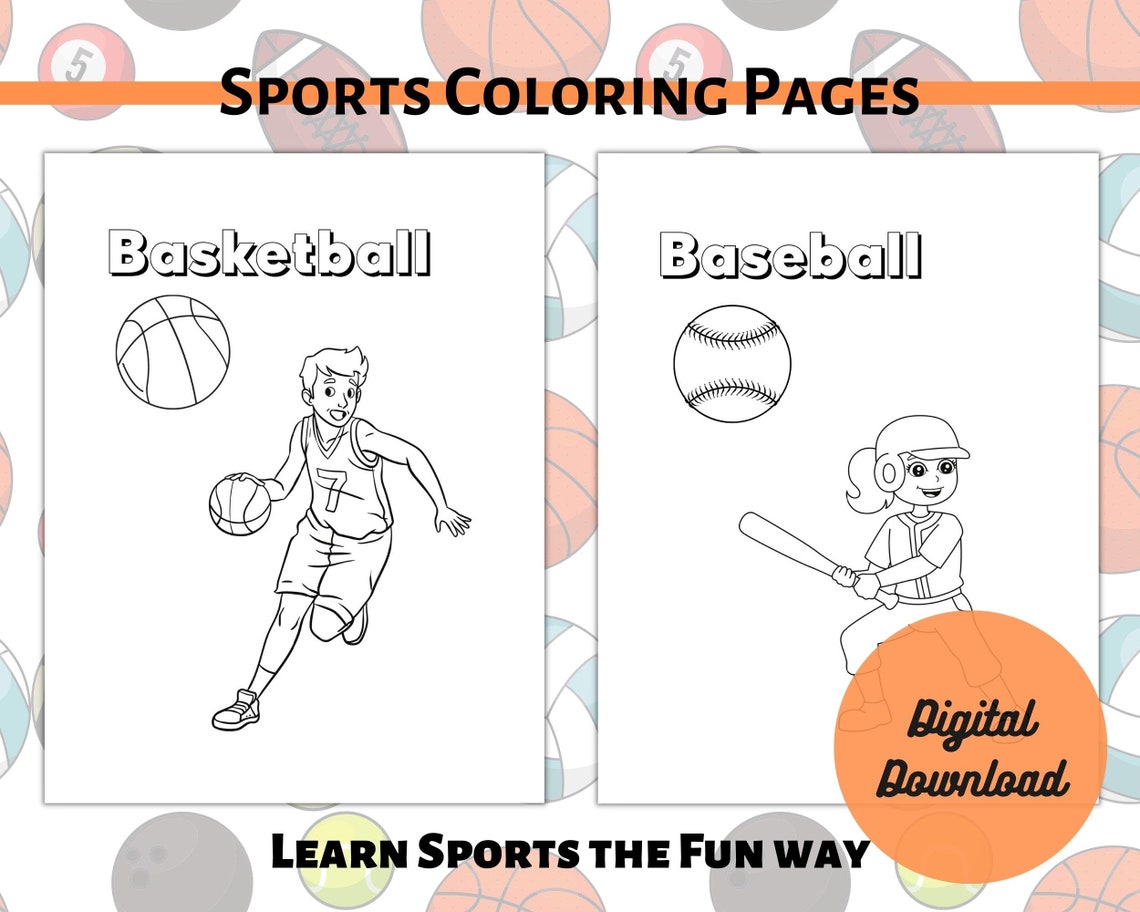 Printable Sports Coloring Pages for Preschool Kids Educational Coloring ...