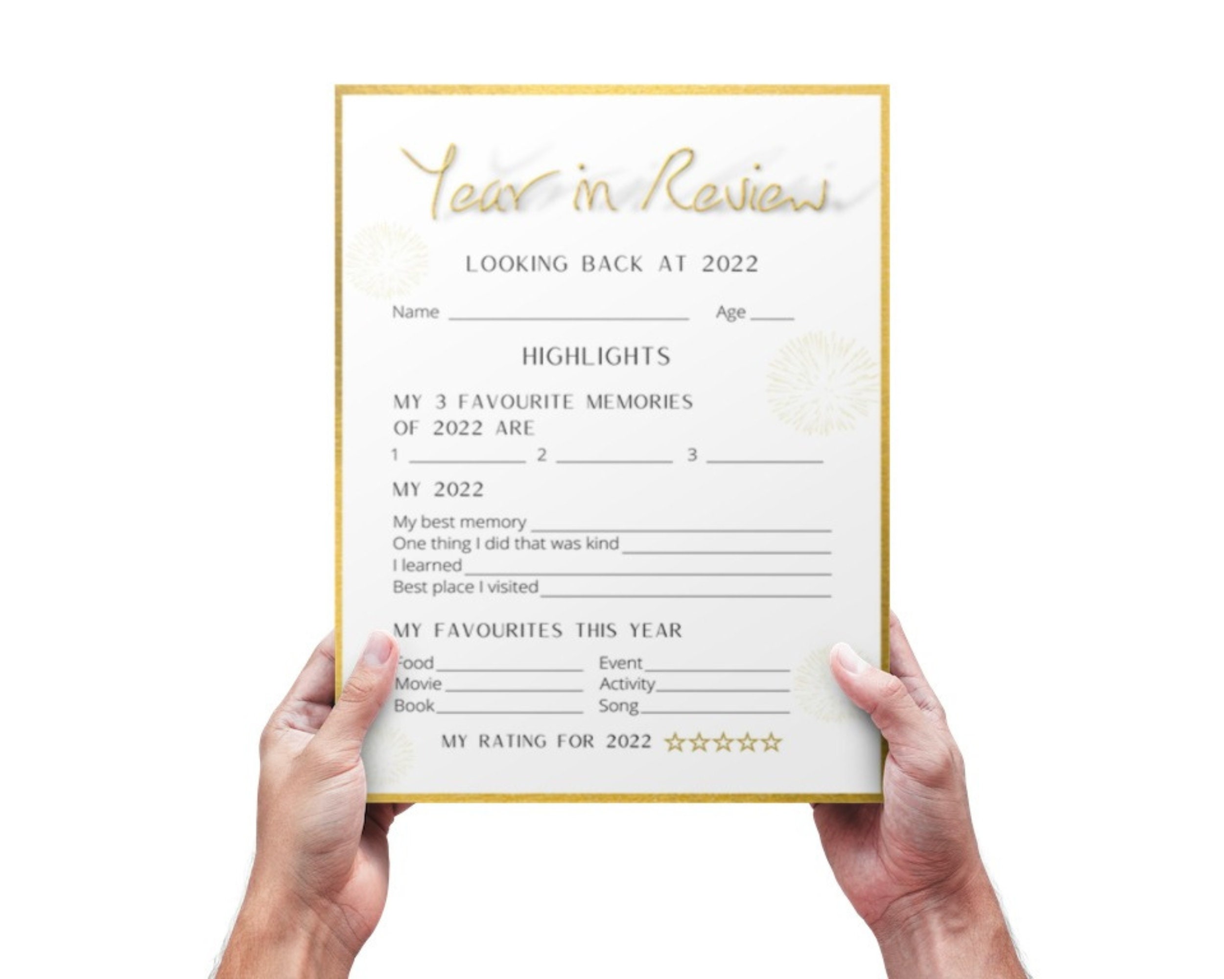 New Year Printable Year in Review 2023 Bucket List, New Year ...