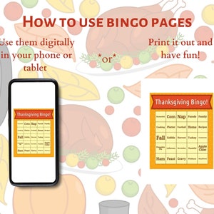 Thanksgiving Bingo Fall Digital Printable Bingo for Family - Etsy