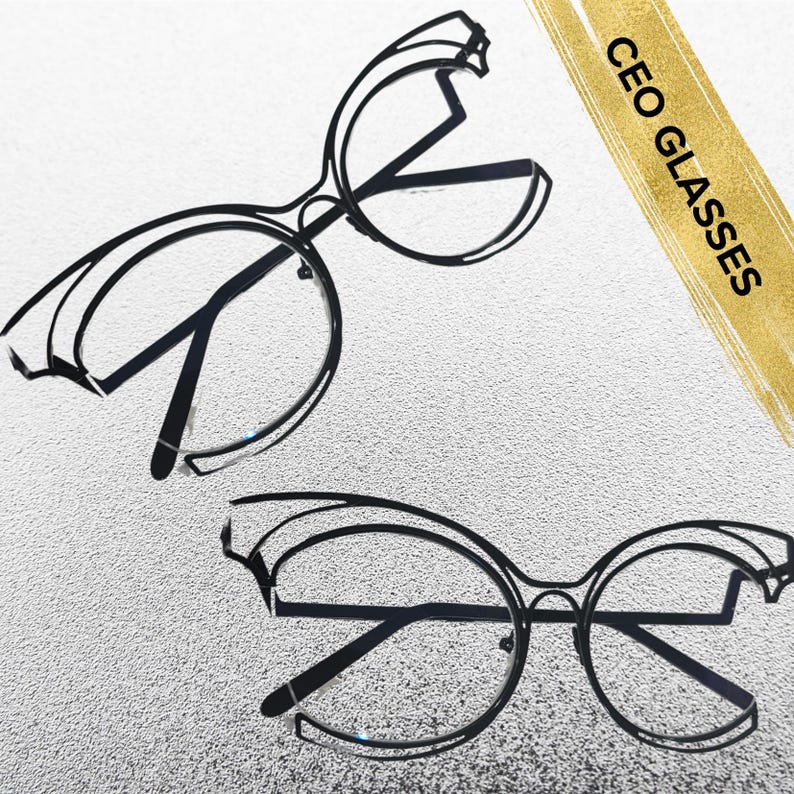 Black CEO Clear Glasses - Etsy