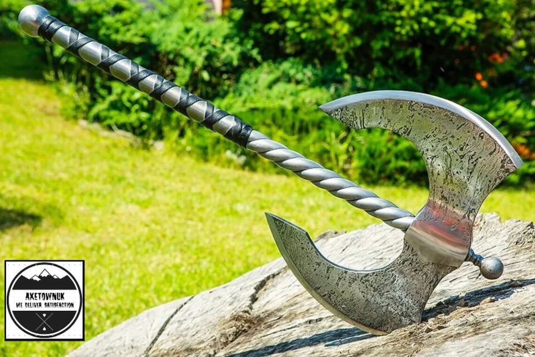 DOUBLE HEADED AXE, Viking Axe, 2 Sided Axe, Custom Handed Forged Axe ...