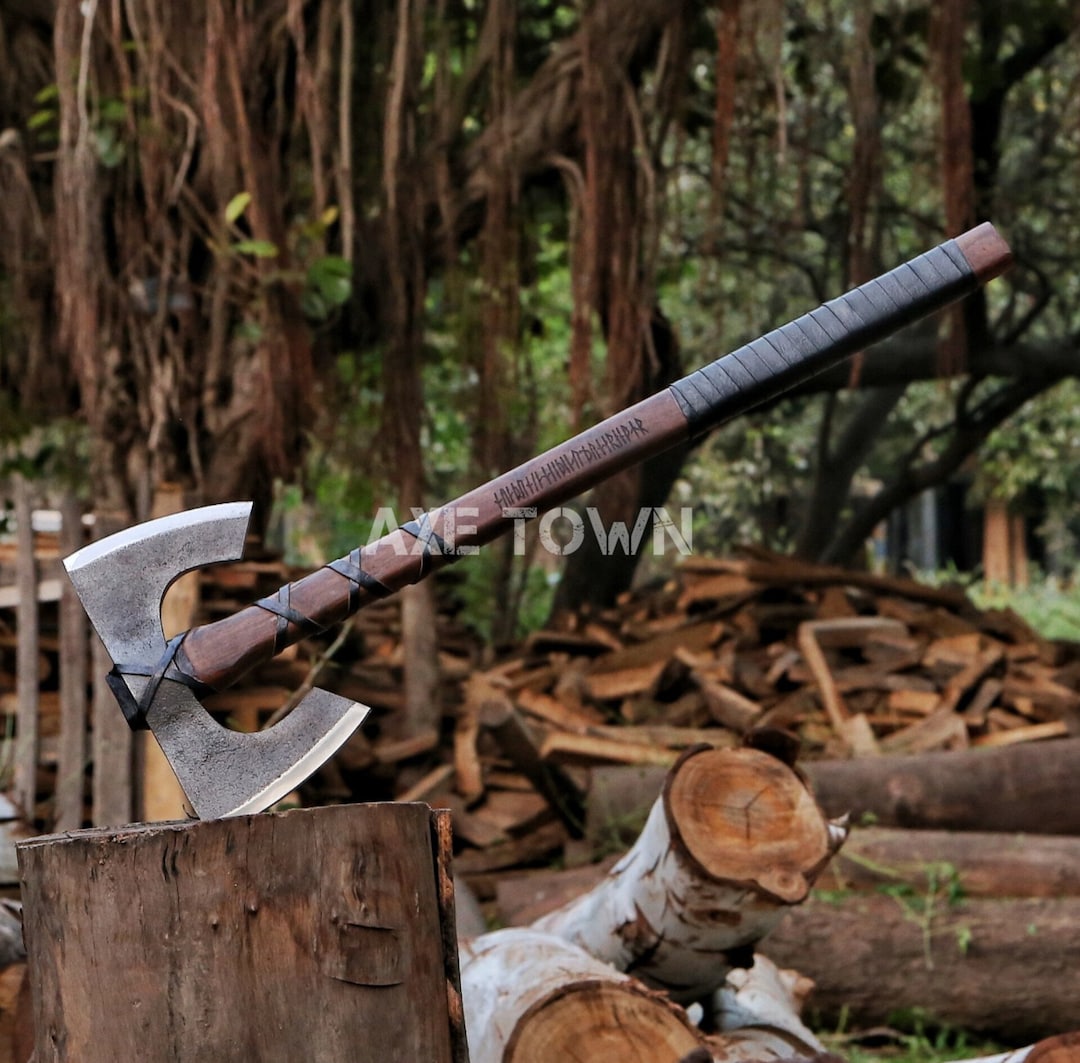 TWO HANDED AXE, Double Headed Axe, War Axe, 2 Bit Handed Axe, Viking ...