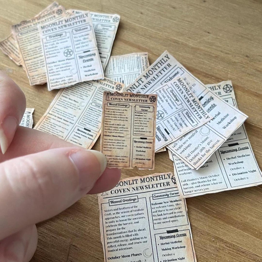 Miniature Witchy Coven Newsletter Book, DIY Digital Download for ...