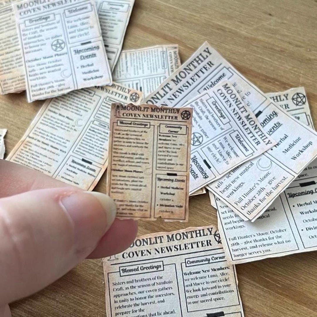 Miniature Witchy Coven Newsletter Book, DIY Digital Download for ...
