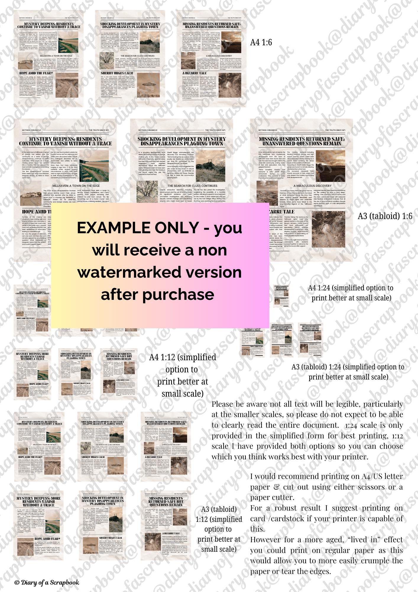 Miniature Dollhouse Newspaper: Paranormal Occult Magazine (digital ...