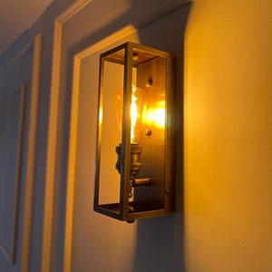 Box Wall Sconce, Modern Box Sconce, Entrance Lamp, Handmade Sconce ...