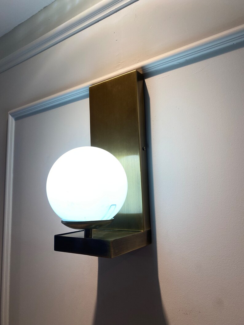Sphere Wall Sconce, Glass Wall Lighting, Modern Wall Light, Handmade ...