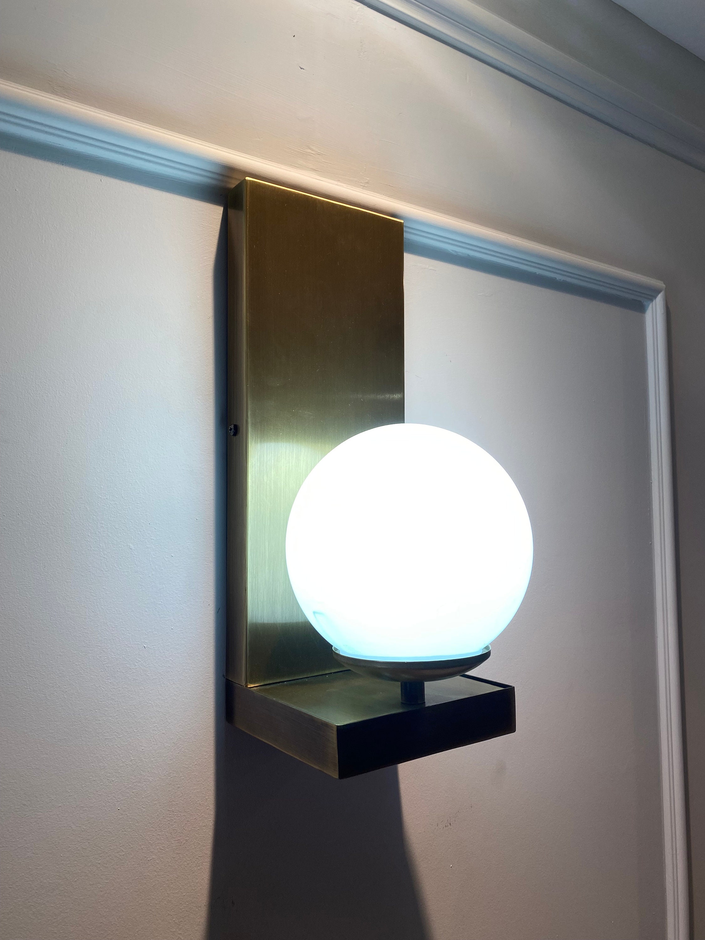 Sphere Wall Sconce, Glass Wall Lighting, Modern Wall Light, Handmade ...