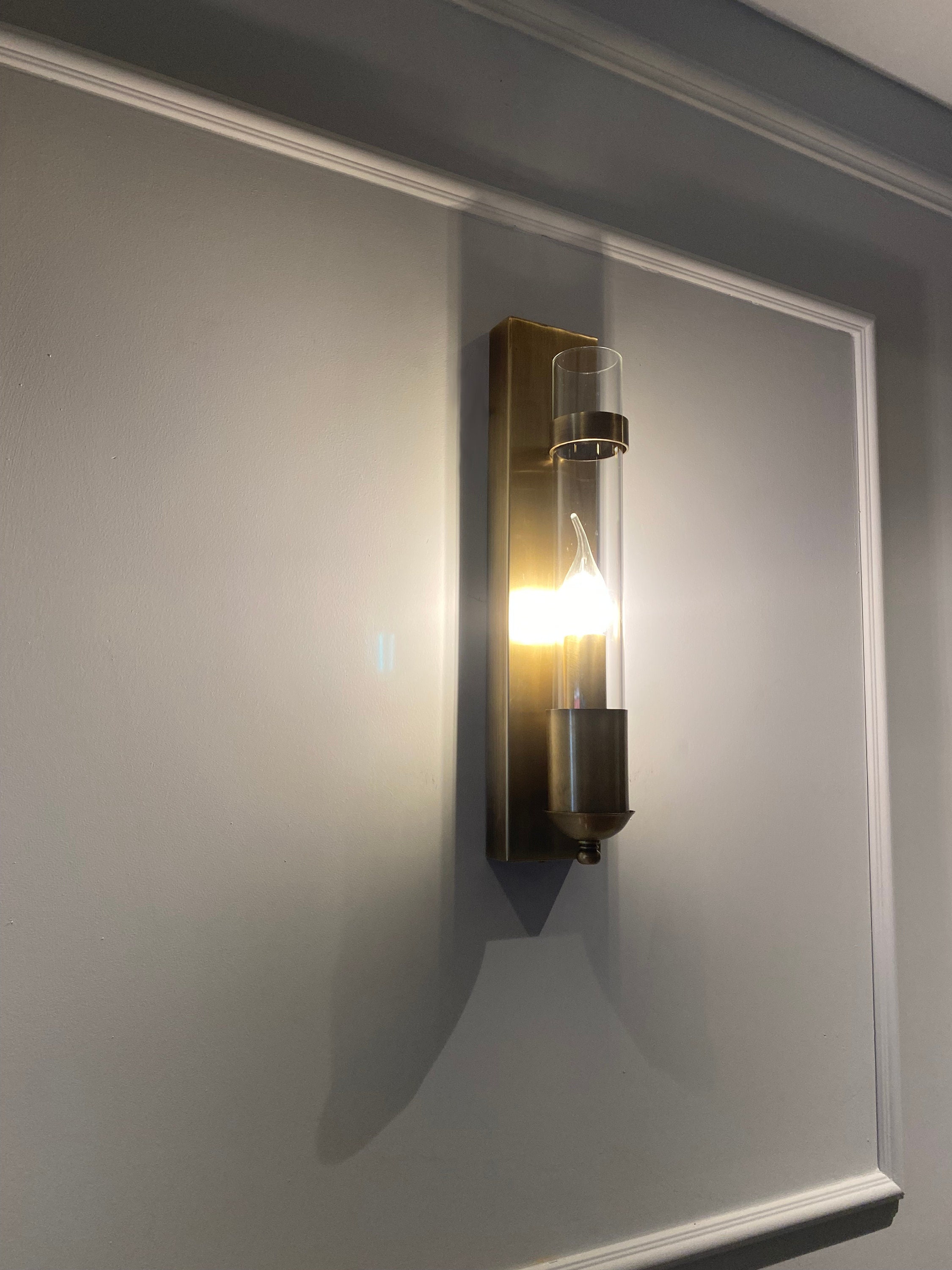 Modern Glass Wall Lamp, Modern Wall Light, Art Deco Handmade Bathroom ...