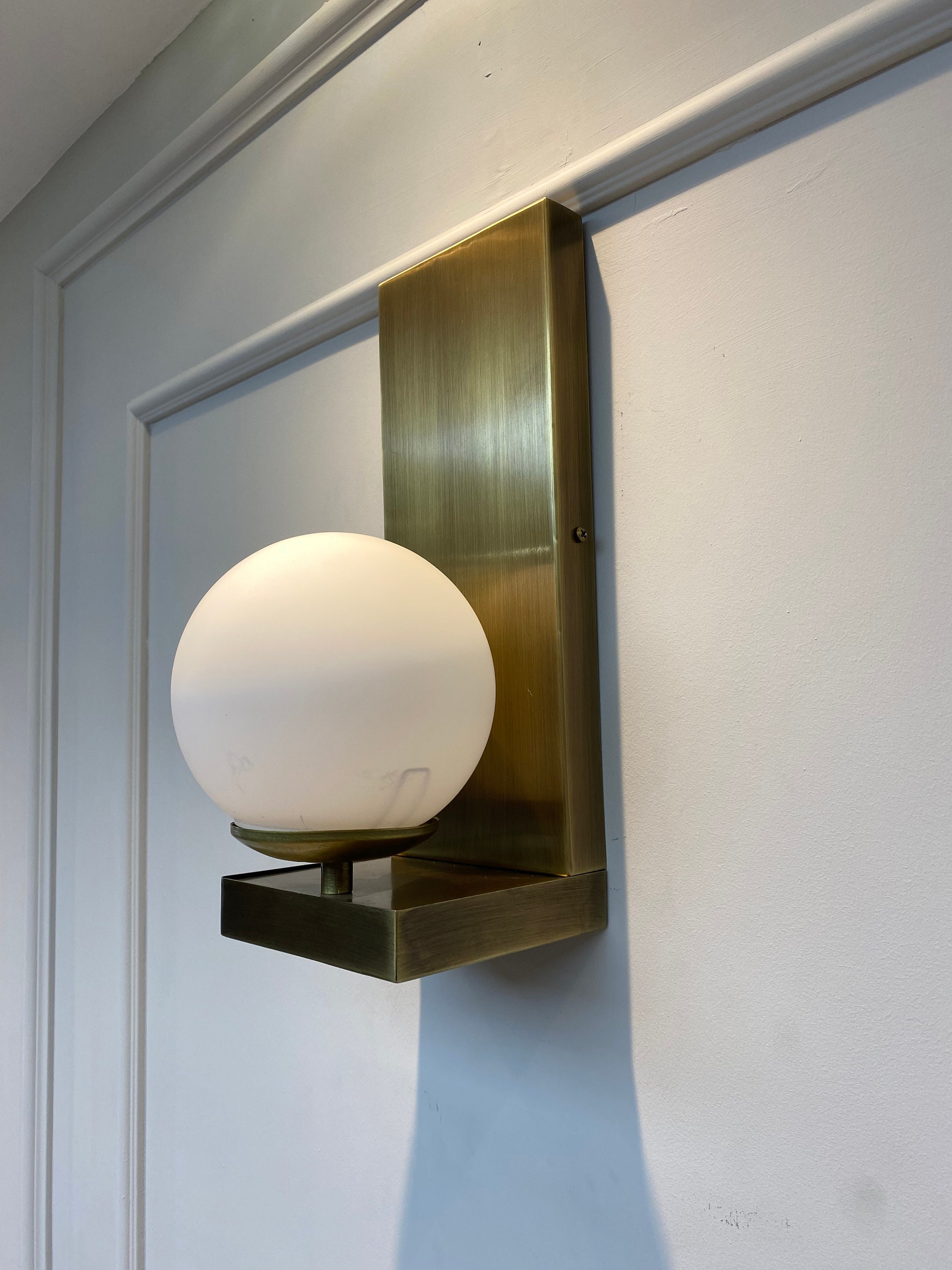 Sphere Wall Sconce, Glass Wall Lighting, Modern Wall Light, Handmade ...