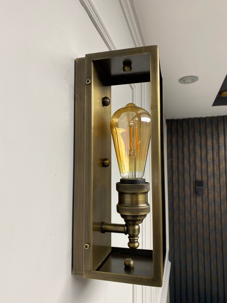 Box Wall Sconce, Modern Box Sconce, Entrance Lamp, Handmade Sconce ...