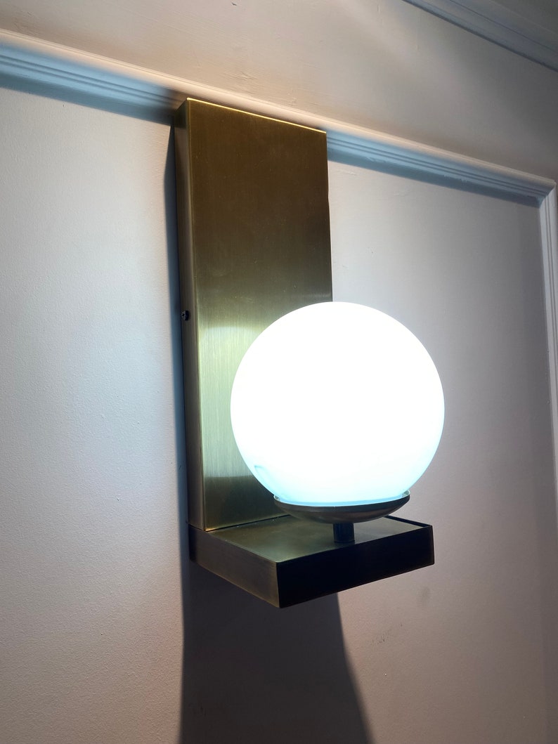 Sphere Wall Sconce, Glass Wall Lighting, Modern Wall Light, Handmade ...