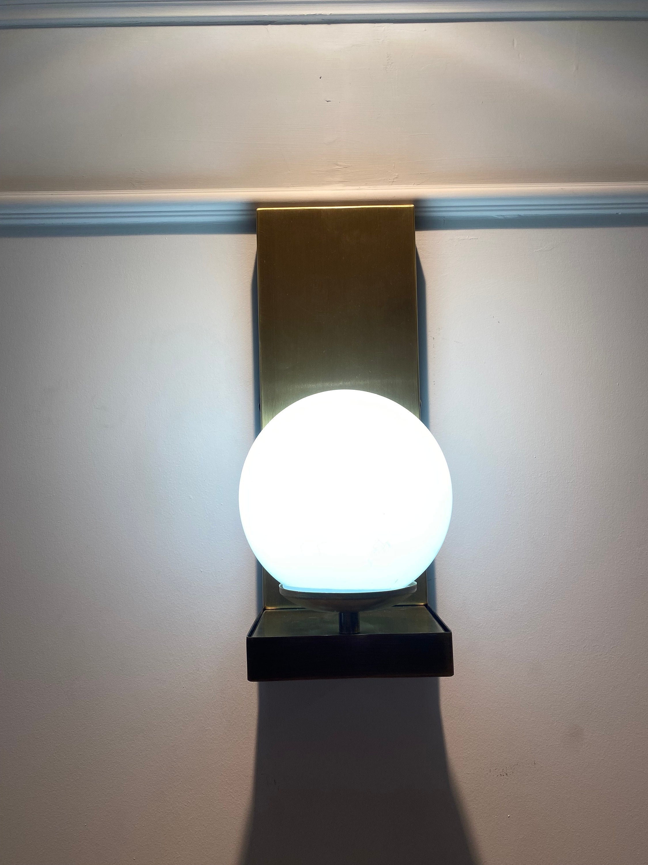 Sphere Wall Sconce, Glass Wall Lighting, Modern Wall Light, Handmade ...